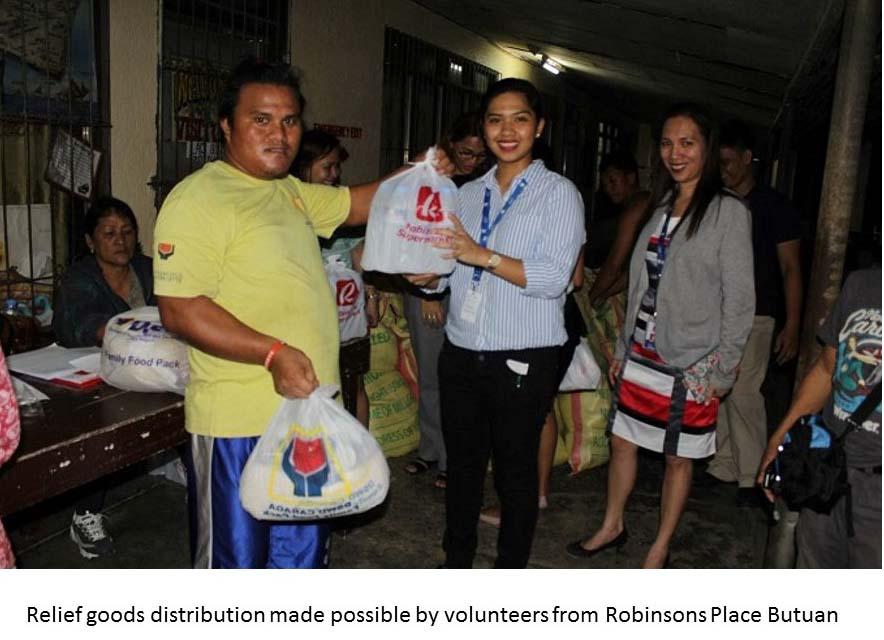 RELIEF OPERATIONS IN BUTUAN AND MALABON | Robinsons Land Corporation